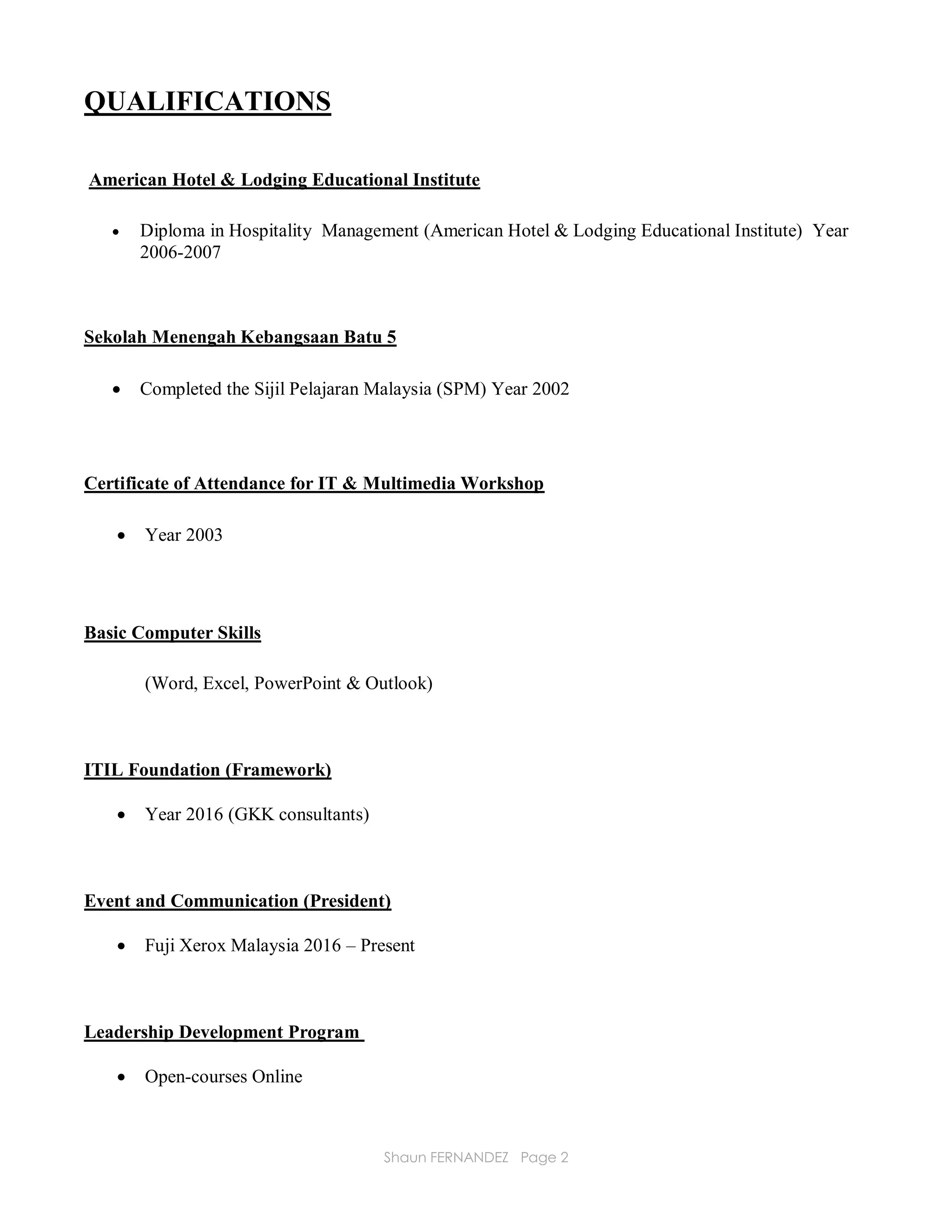 Shaun Resume New | PDF