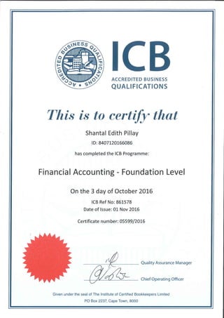 ICB Certificate | PDF