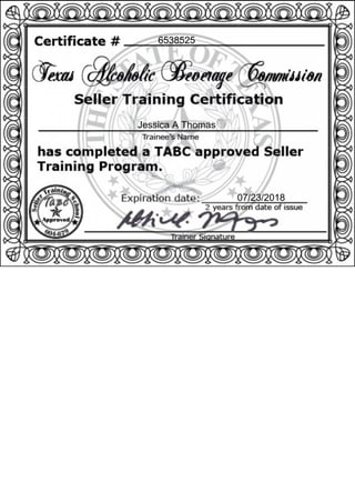 TABC Certificate | PDF