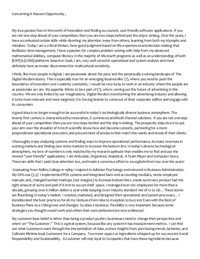 Cover Letter Systems Integration