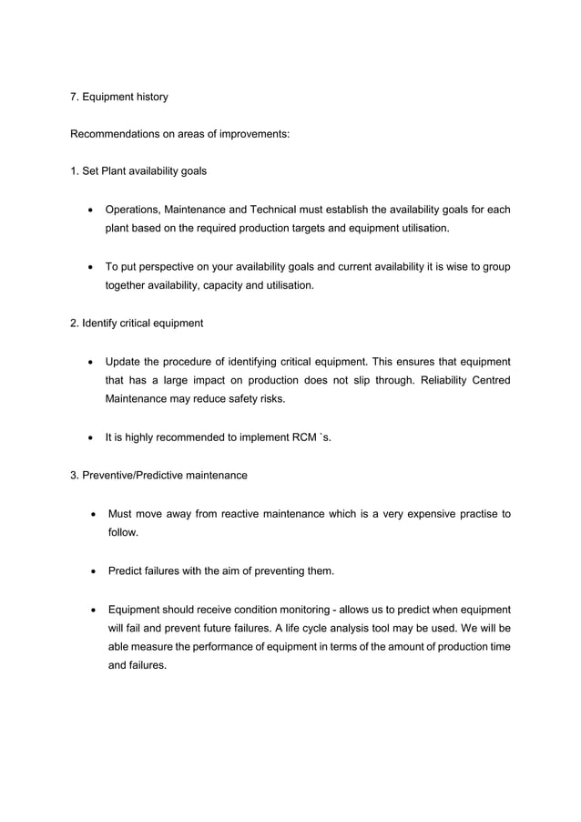 D. Summary of work experience at Merisol (SASOL) | PDF