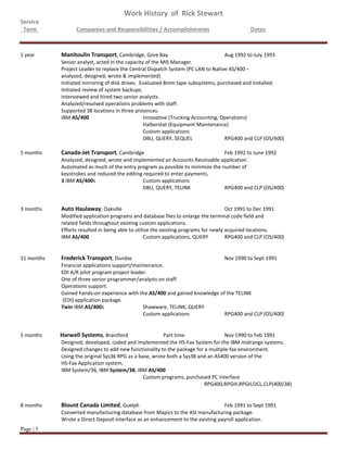 Rick Work History | PDF