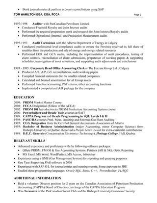Tom Hamilton Resume 2015 | DOC