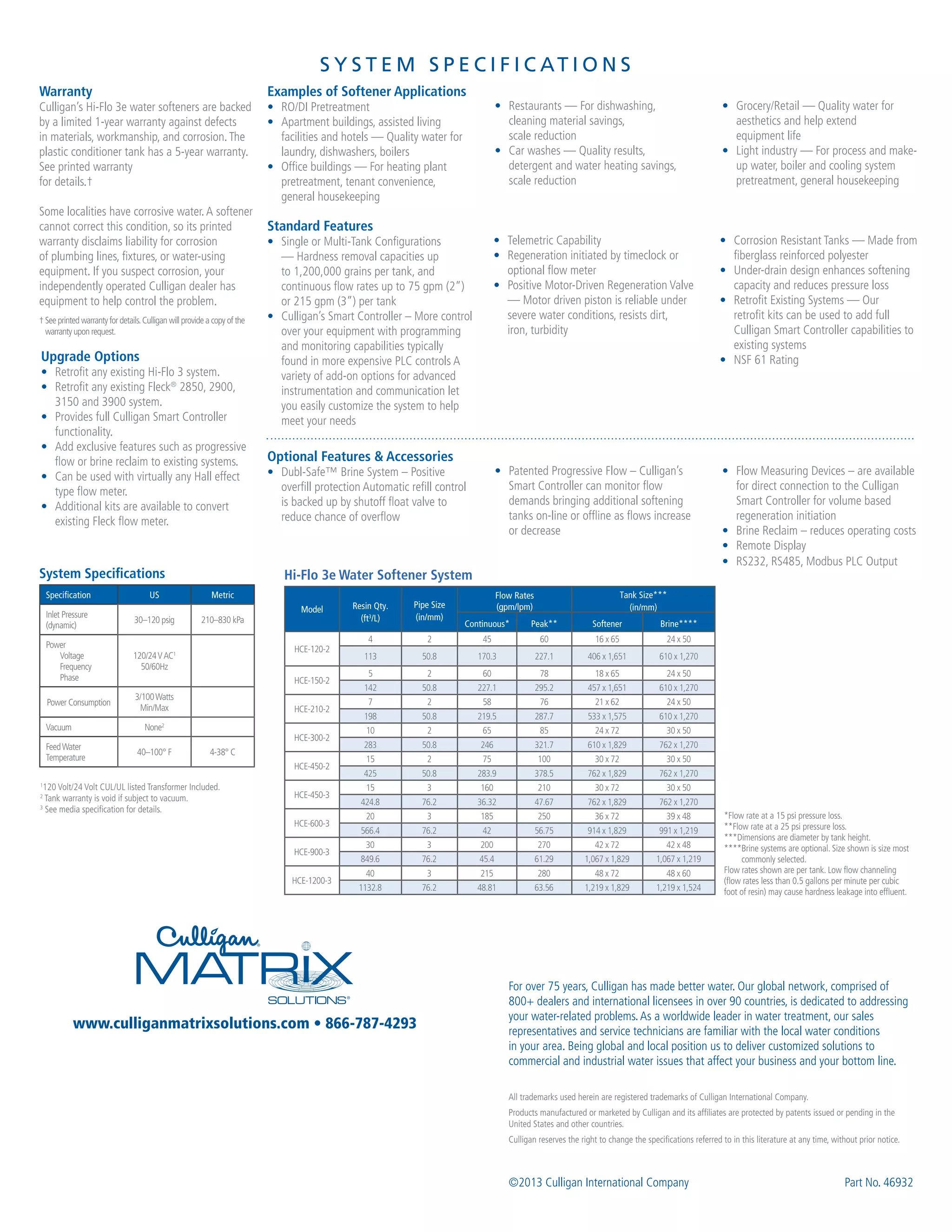 Culligan Hi-Flo3 water softener | PDF