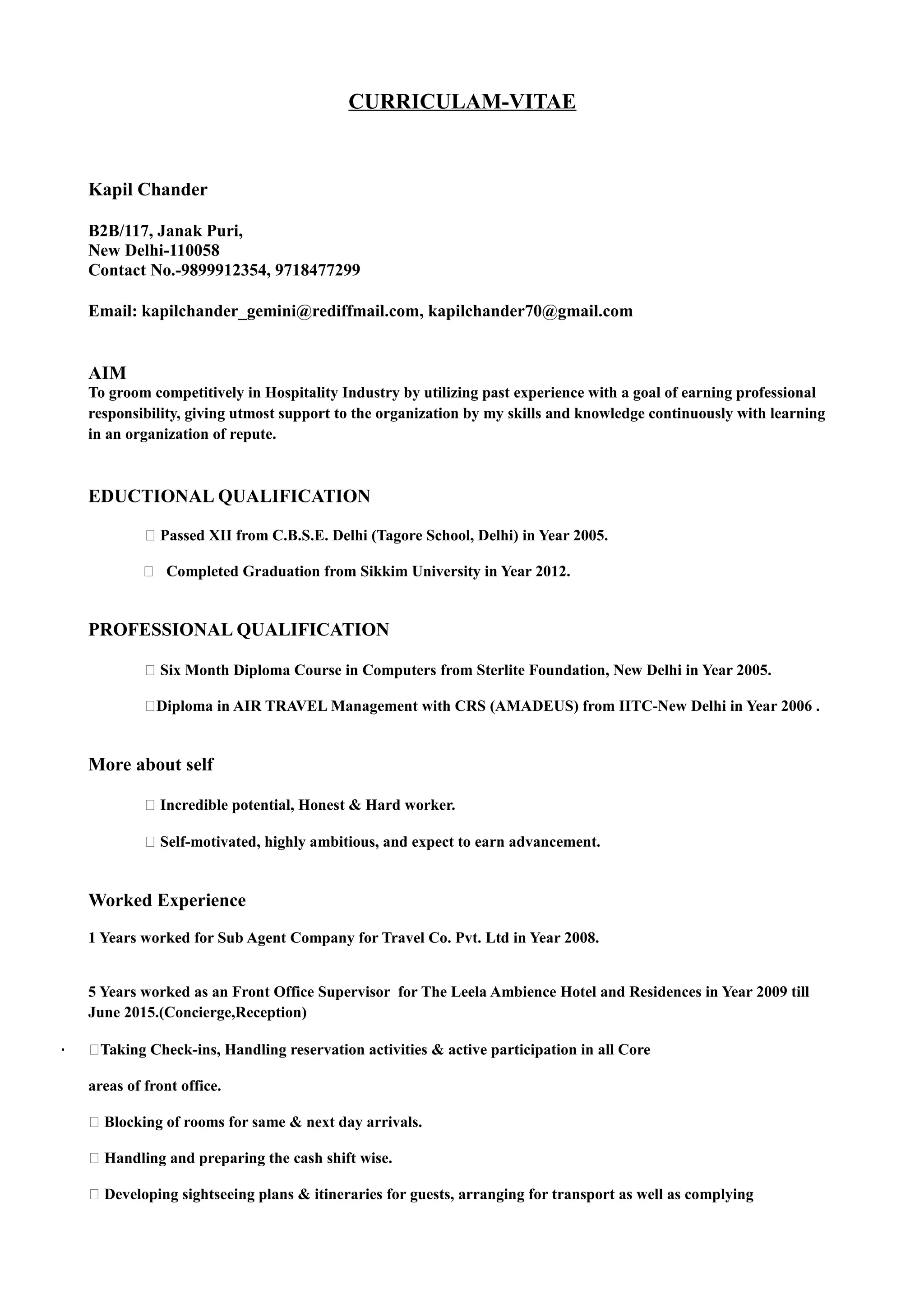 28 July Resume | ODT