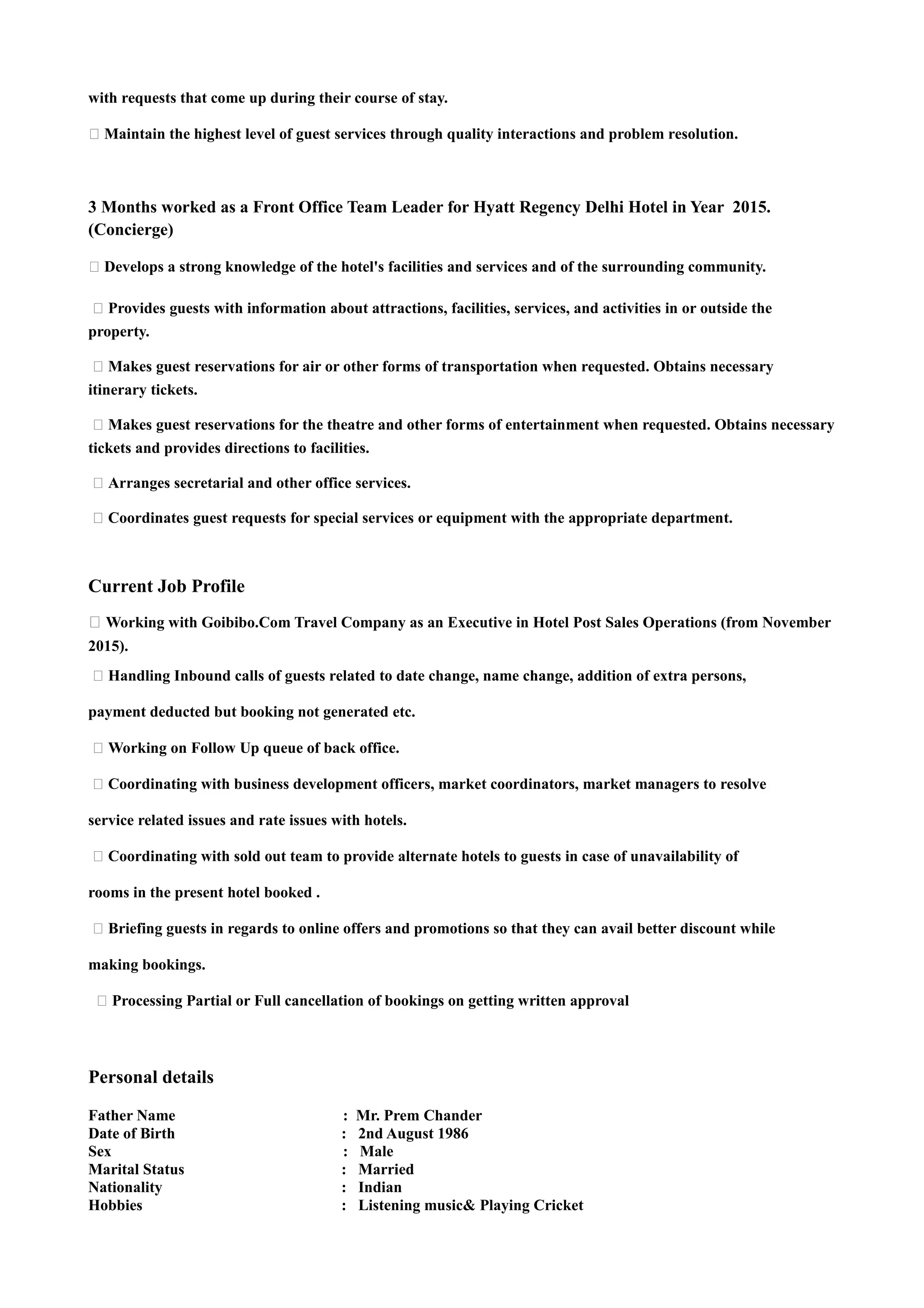 28 July Resume | ODT