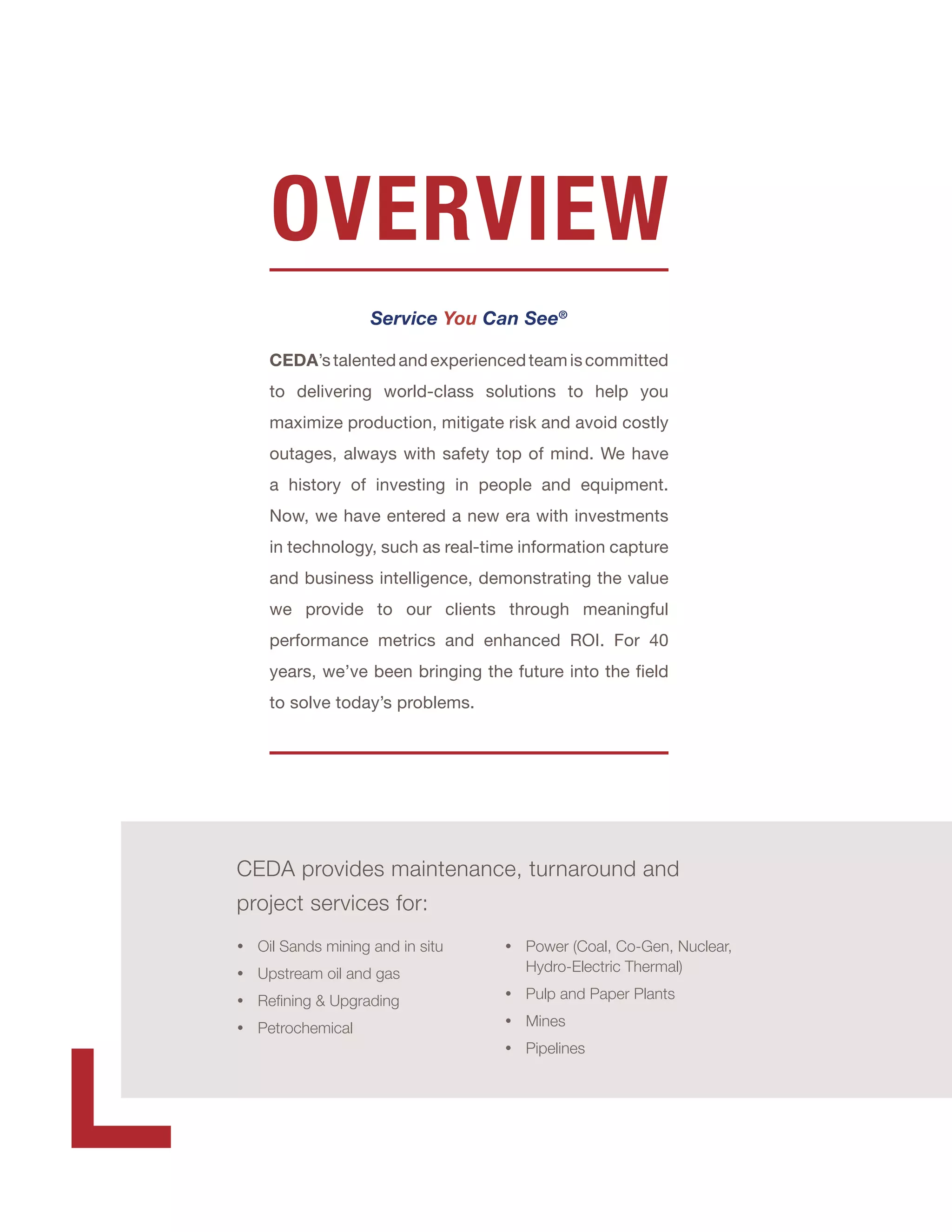 CEDA Brochure All Service Lines_2014 | PDF