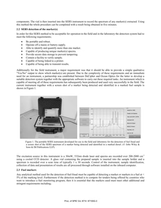 Development of surface enhanced Raman scattering (SERS) spectroscopy ...