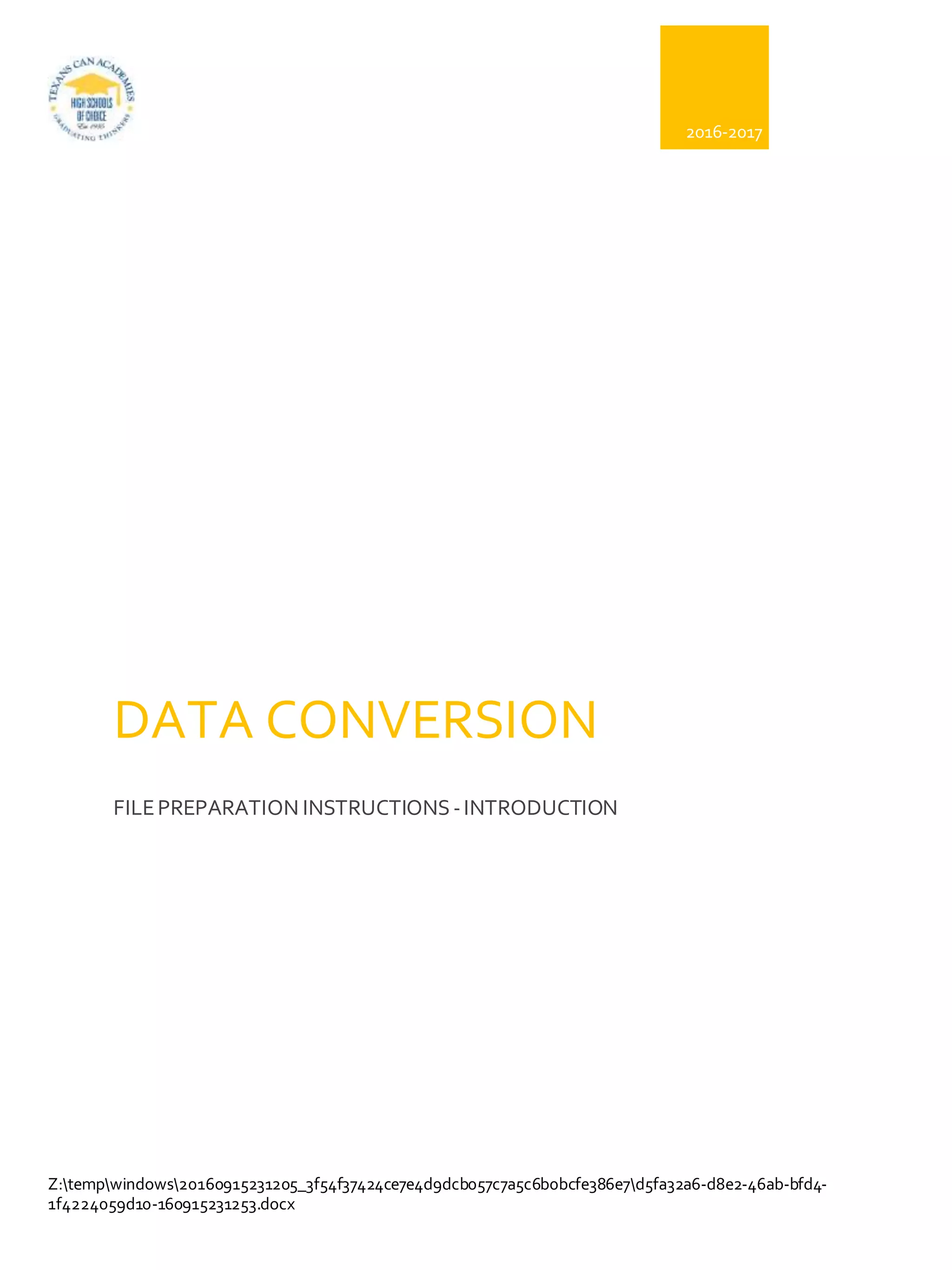 001a - Data Conversion Introduction | DOCX | Technology & Computing