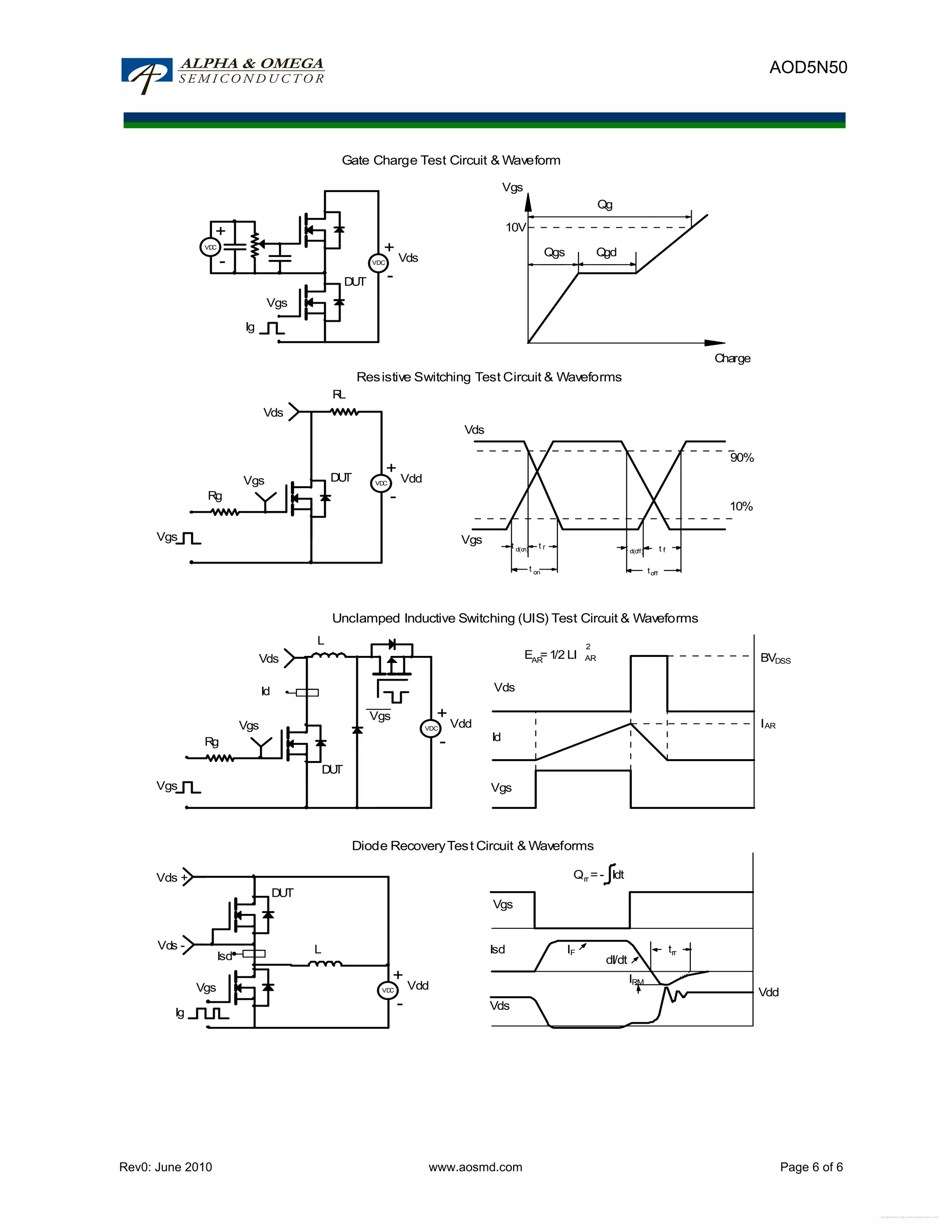 Original N Channel Mosfet AOD5N50 D5N50 5N50 5A 500V TO-252 New | PDF