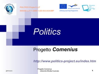 Politics project presentation. Mirella Cusinato | PPT