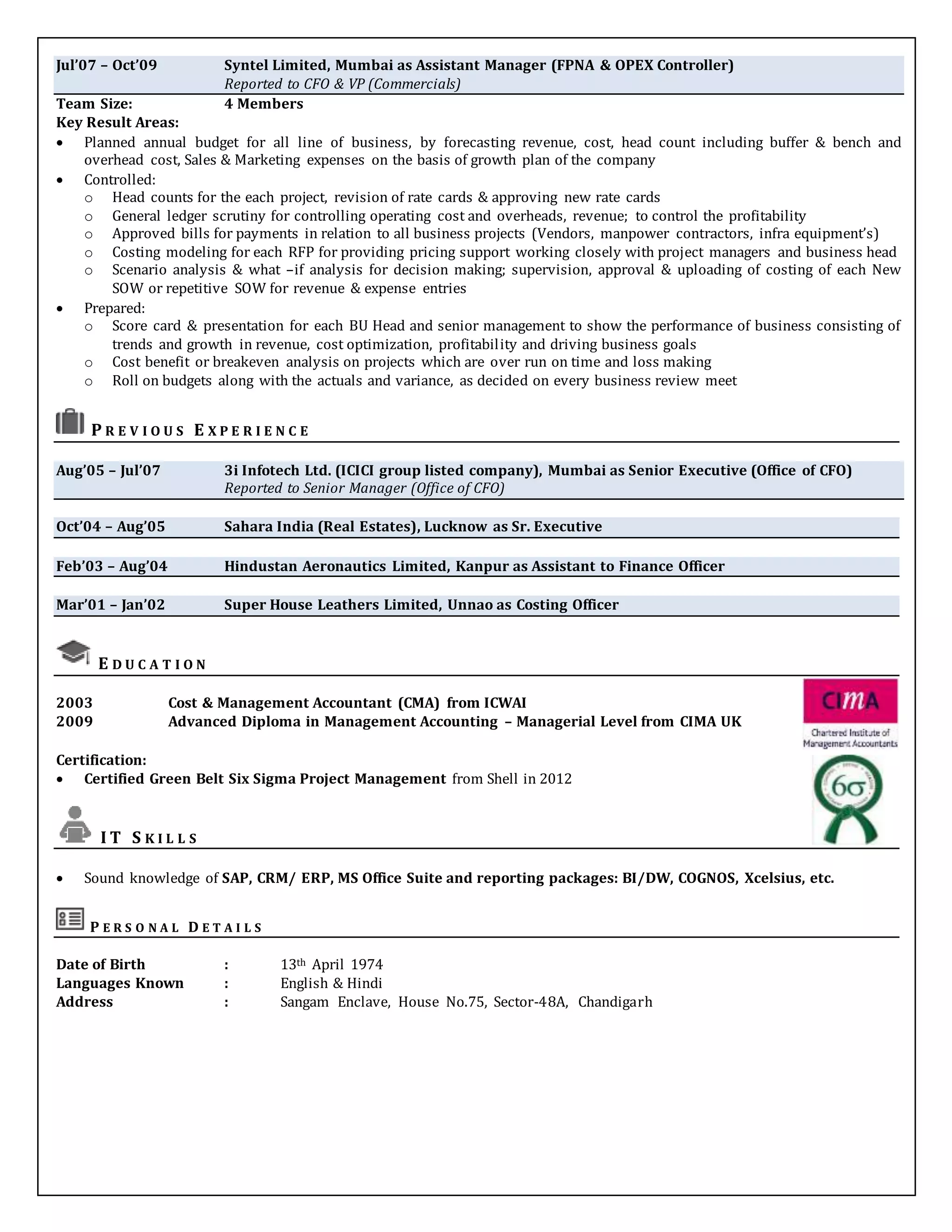 Resume -NK | DOCX | Business Administration | Business