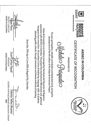AIESEC Colombia certificate of participation 1 | PDF