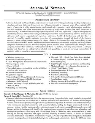 Amanda M Newman Resume 2016 | PDF | Business Administration | Business