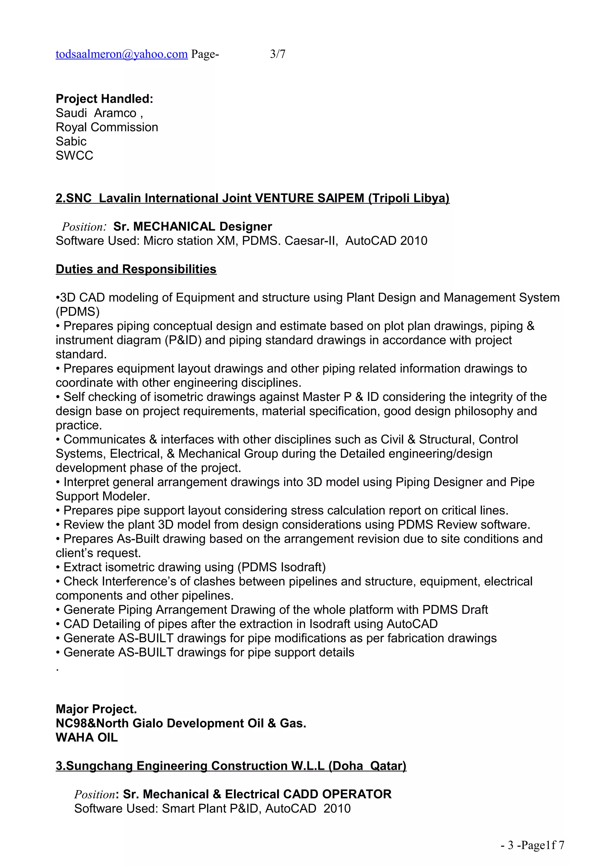 Piping Designer CV | PDF