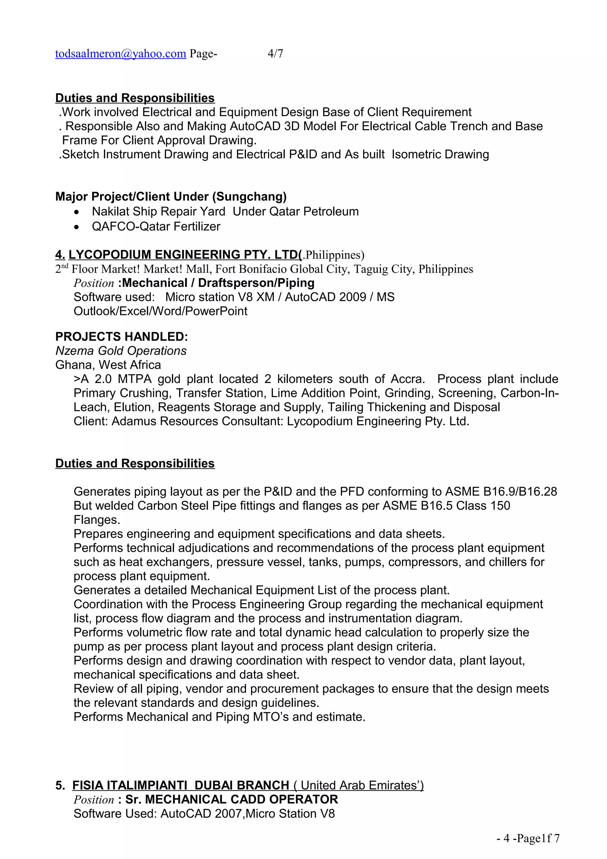 Piping Designer CV | PDF