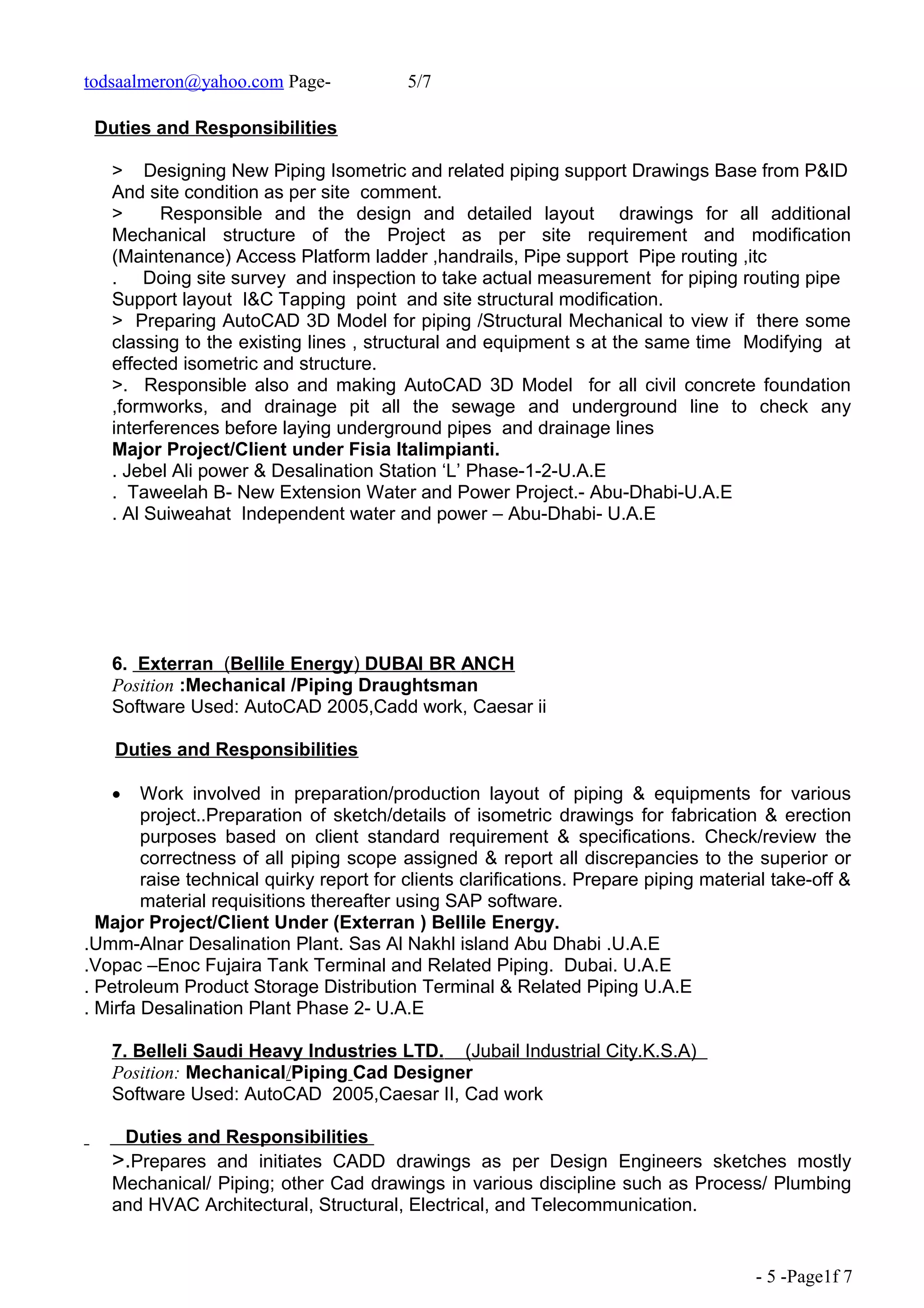 Piping Designer CV | PDF