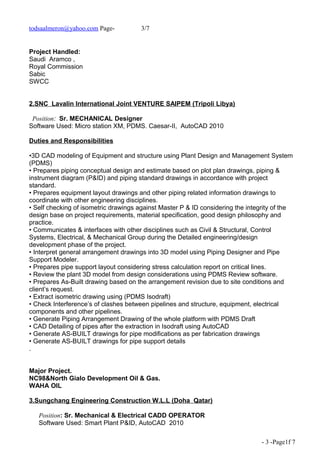 Piping Designer CV | PDF