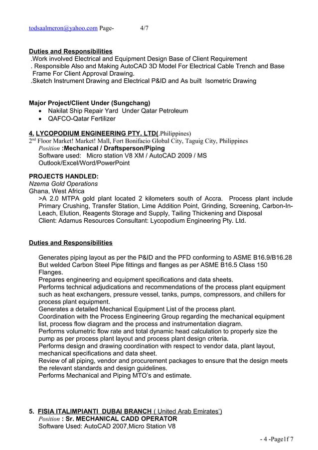 Piping Designer CV | PDF | Civil Engineering Industry | Industries