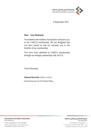 Hammad Anis UAECA membership | PDF
