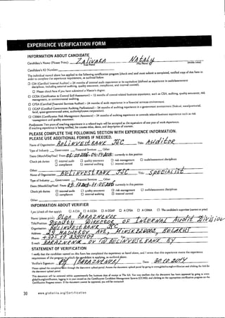 7 - Proof of experience (Forms for CIA) | PDF