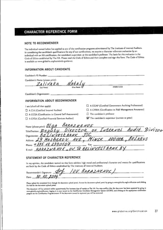 7 - Proof of experience (Forms for CIA) | PDF