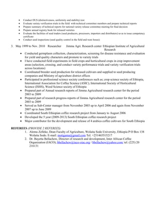 Mesfin G, CURRICULUM VITAE | DOC
