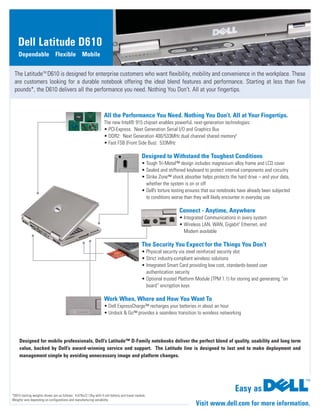 D610 Spec Sheet | PDF