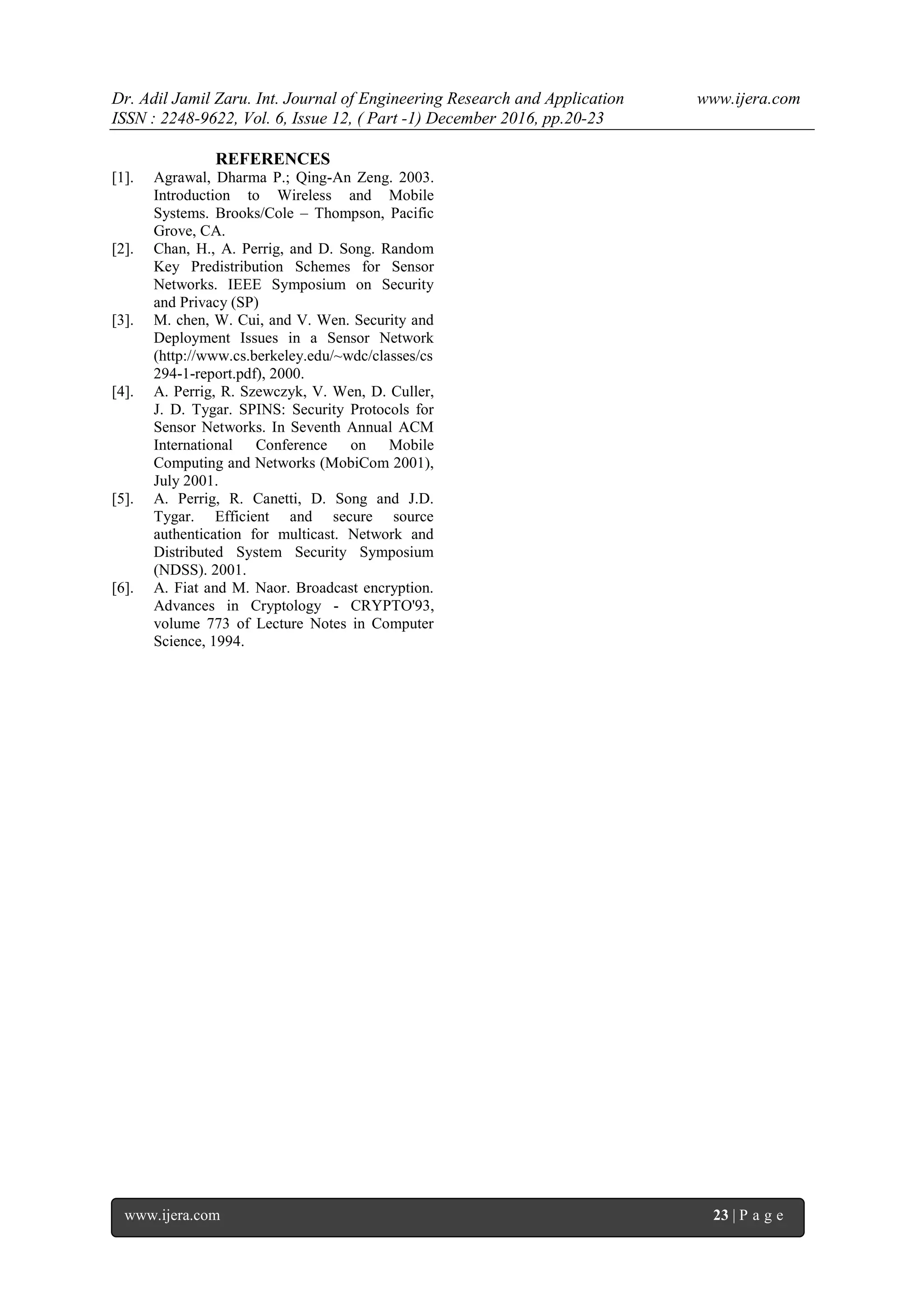 Protocols for Wireless Sensor Networks and Its Security | PDF