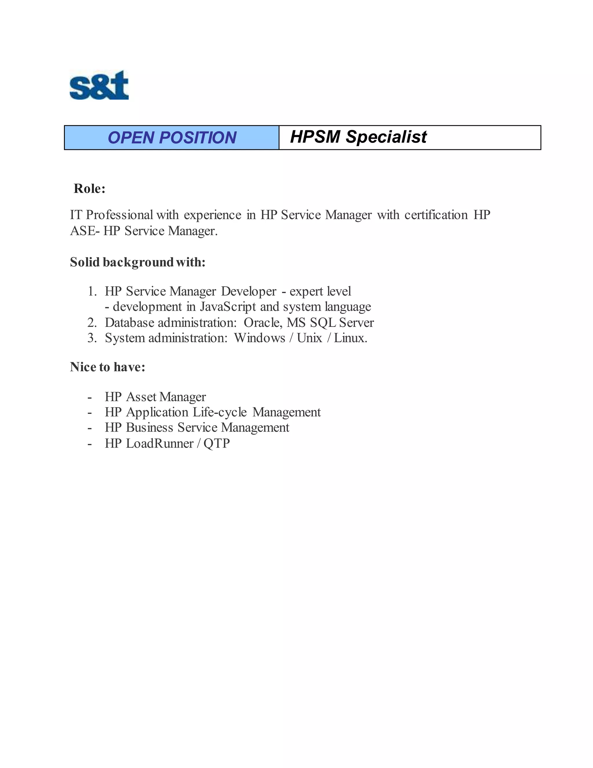 Open position-HPSM Specialist propunere | DOCX