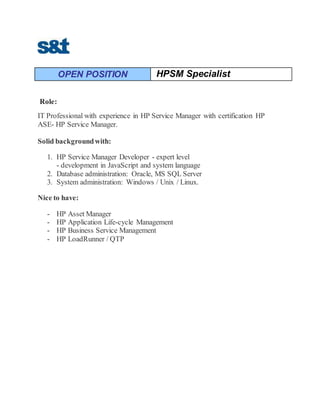 Open position-HPSM Specialist propunere | DOCX