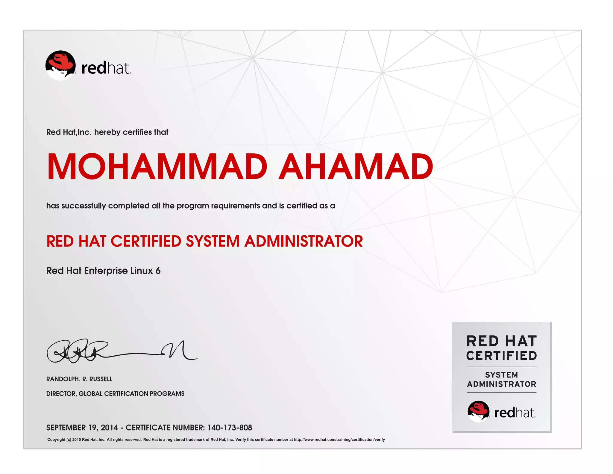 Mohammad_Ahamad_RHCSA | PPT