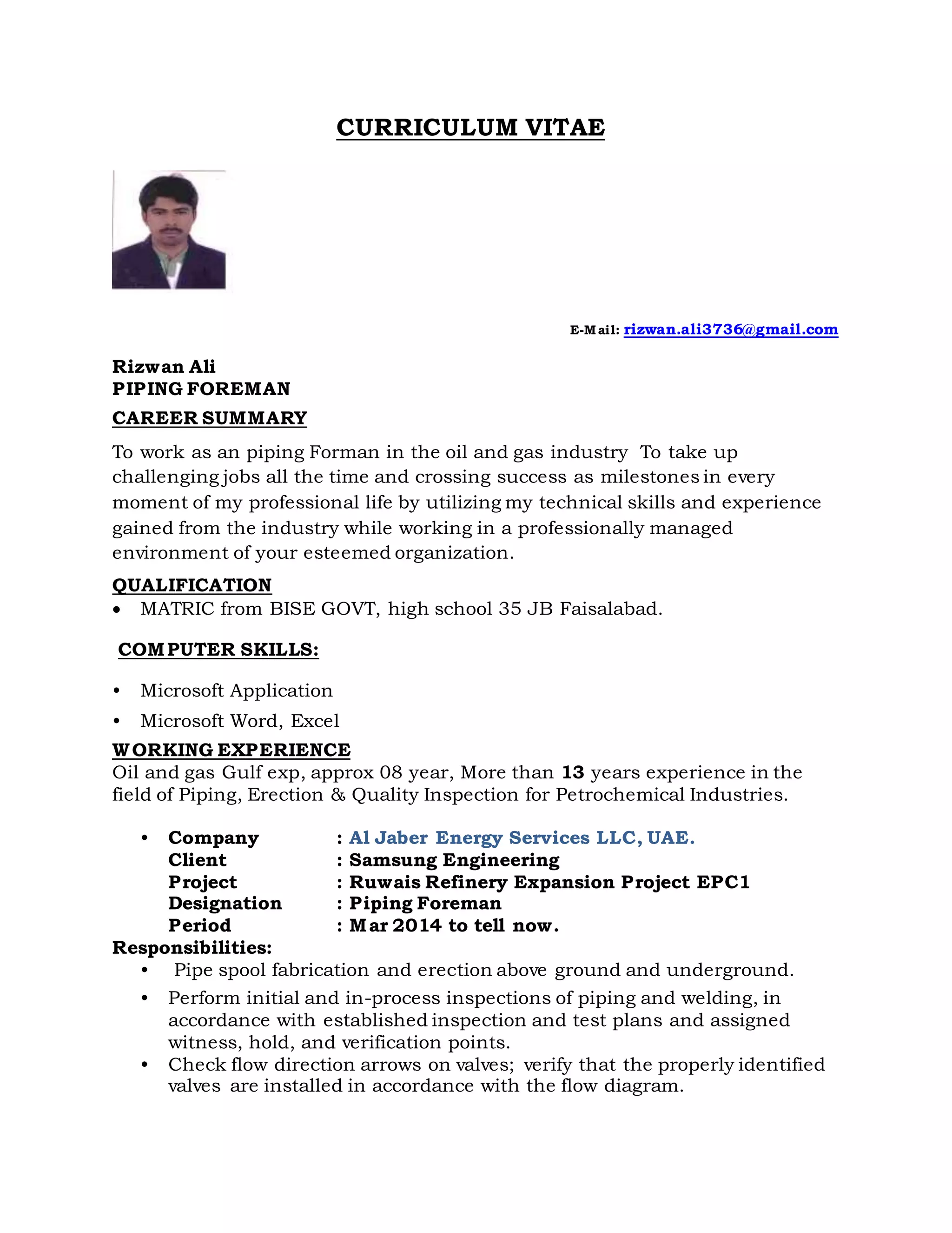 razwan ali cv | DOCX | Civil Engineering Industry | Industries