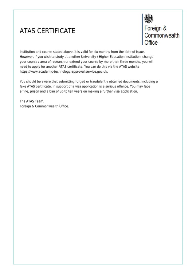 ATAS_certificate | PDF | Educational Assessment | Education
