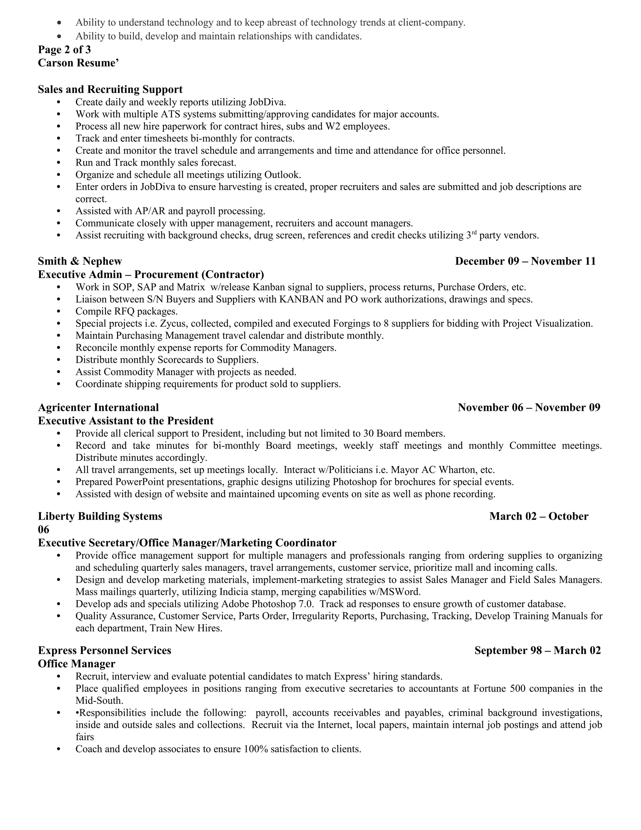 Resume of Cynthia Carson | PDF