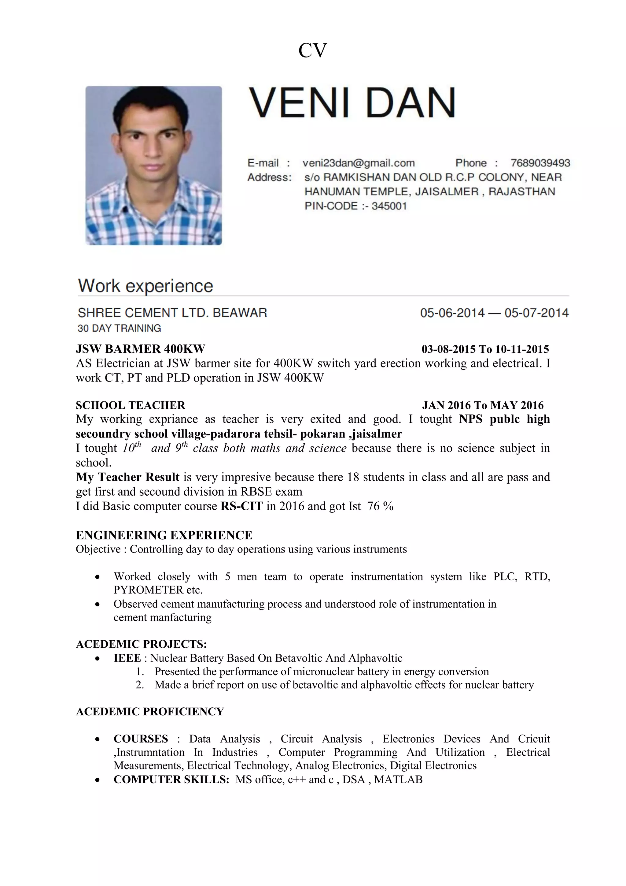 final CV for company | PDF