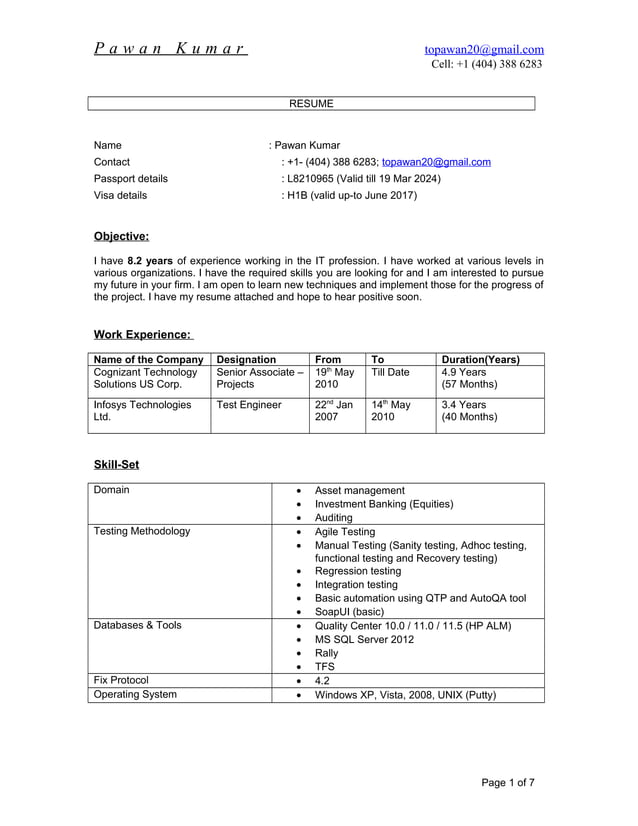 Pawan Kumar_Resume | DOC