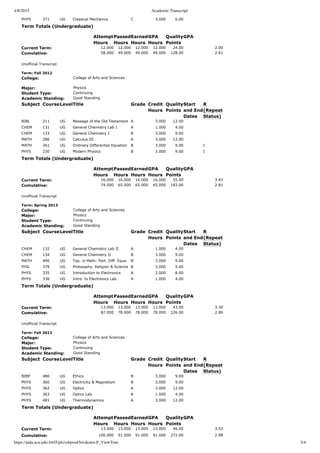 Academic Transcript | PDF