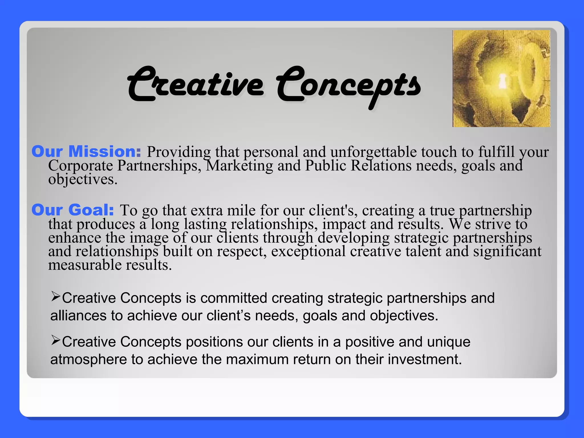 Creative Concepts Overview | PPT