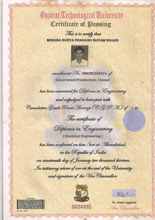 DIPLOMA PASSING DEGREE CERTI | PDF