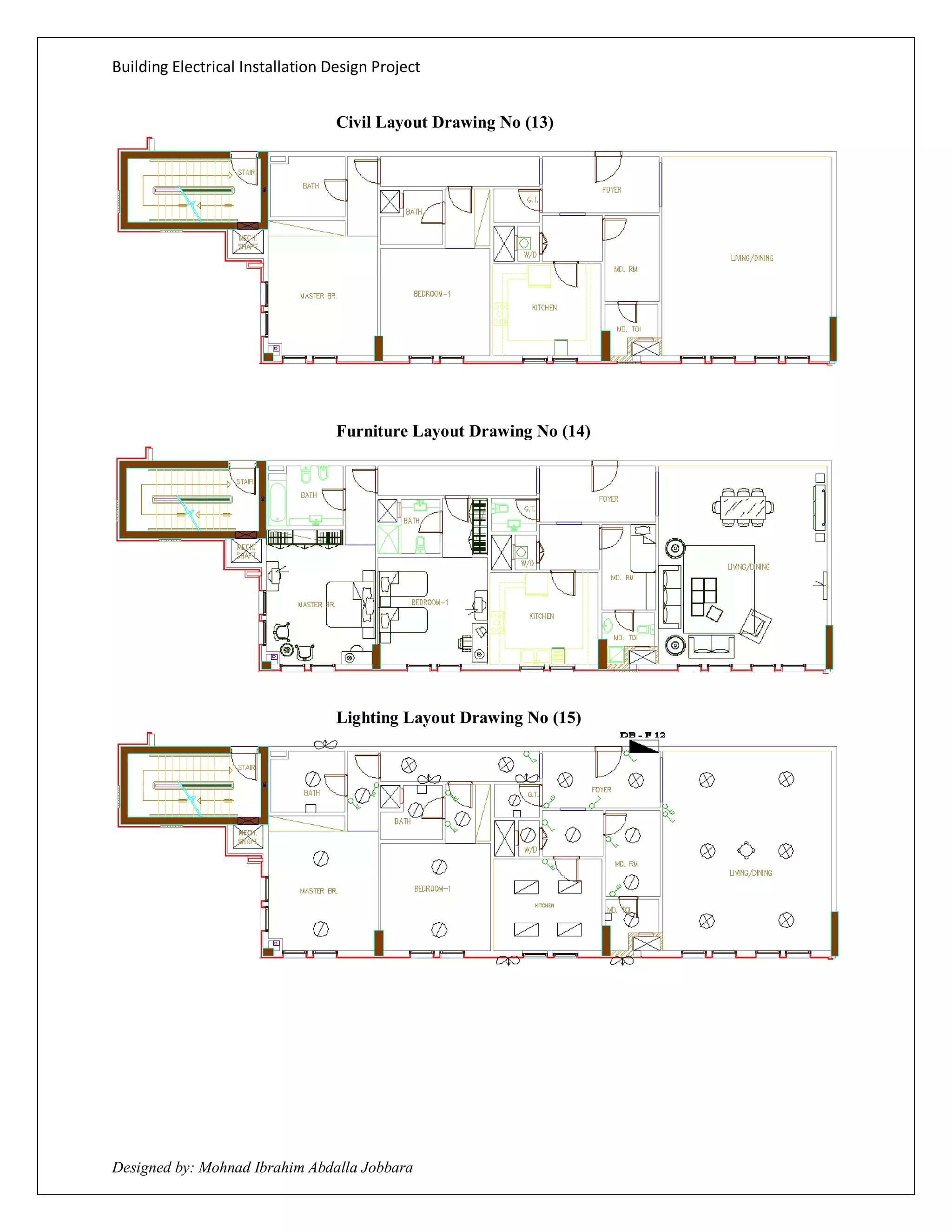 Electrical Installation Design Project_DUBAI STANDARD_ by Mohnad Ibrahim | PDF