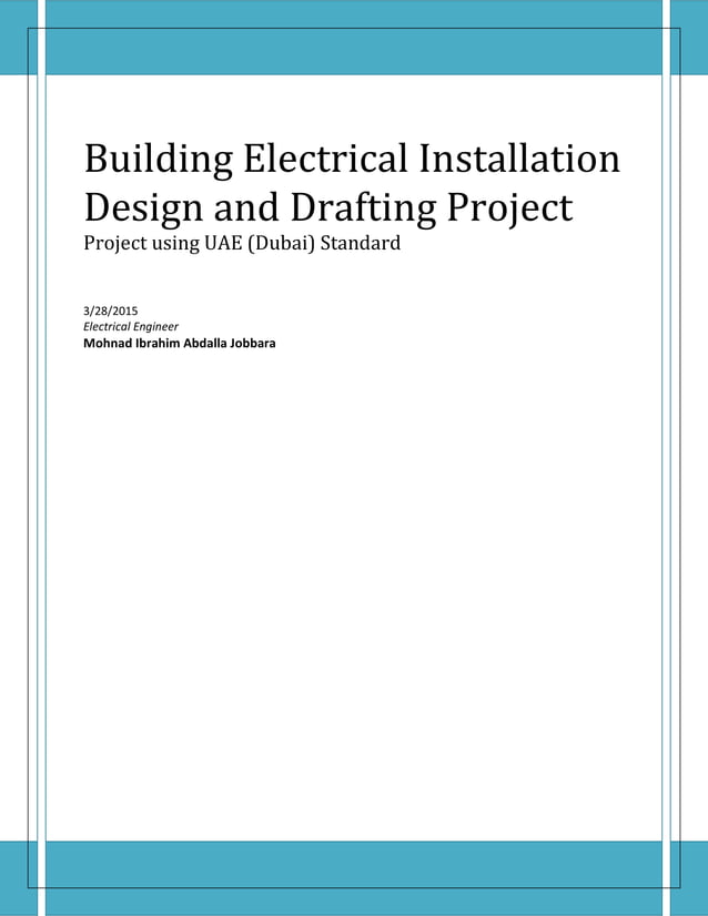 Electrical Installation Design Project_DUBAI STANDARD_ by Mohnad ...
