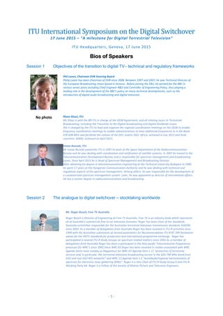 ITU International Symposium on the Digital Switchover - June 2015 | PDF