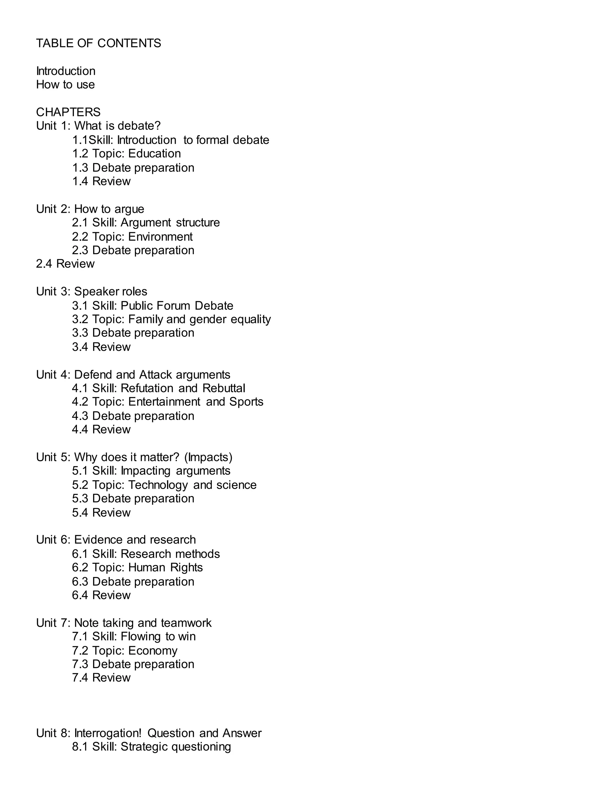 Textbook Table of Contents | PDF