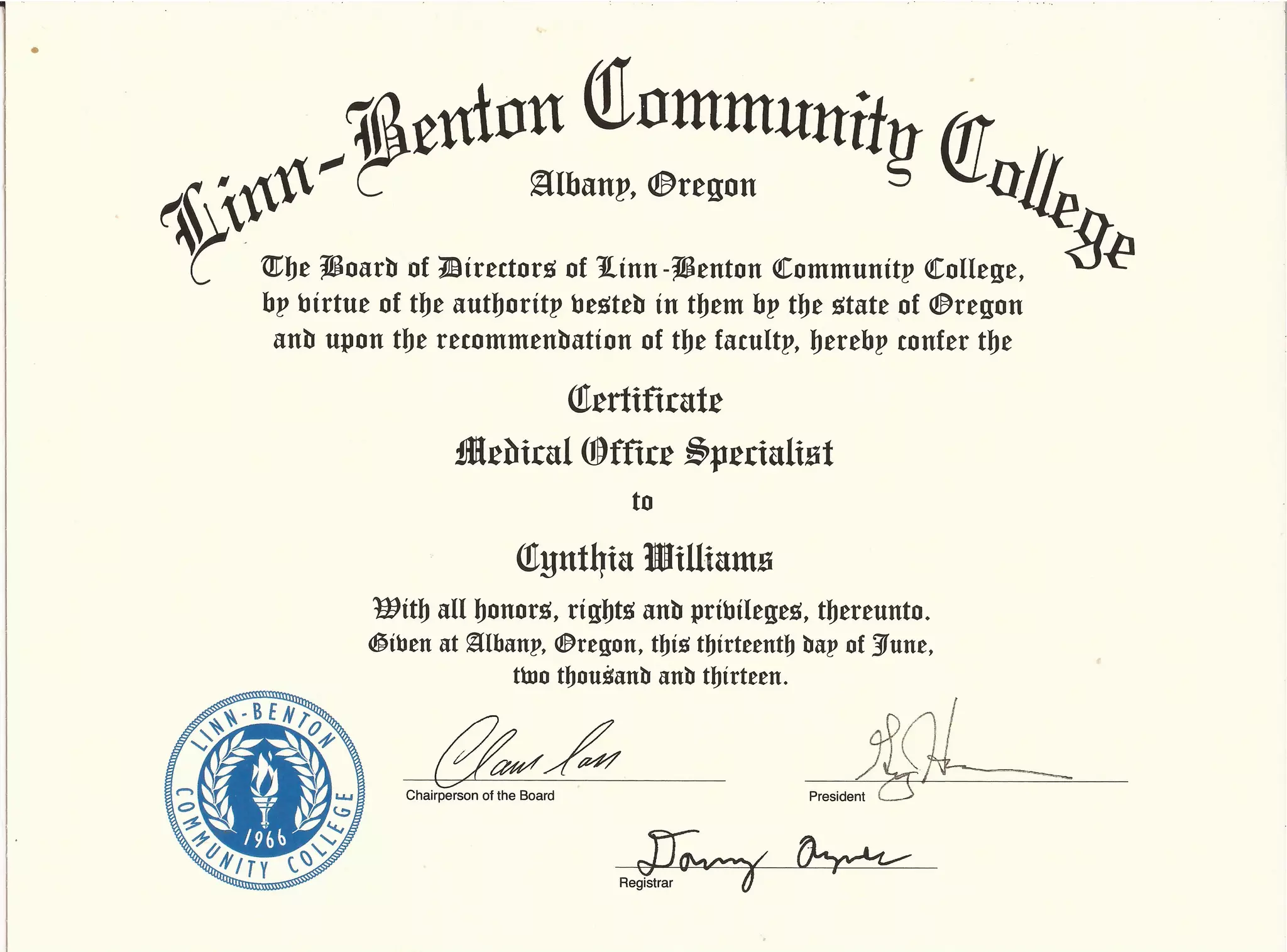 MOS Certificate | PDF