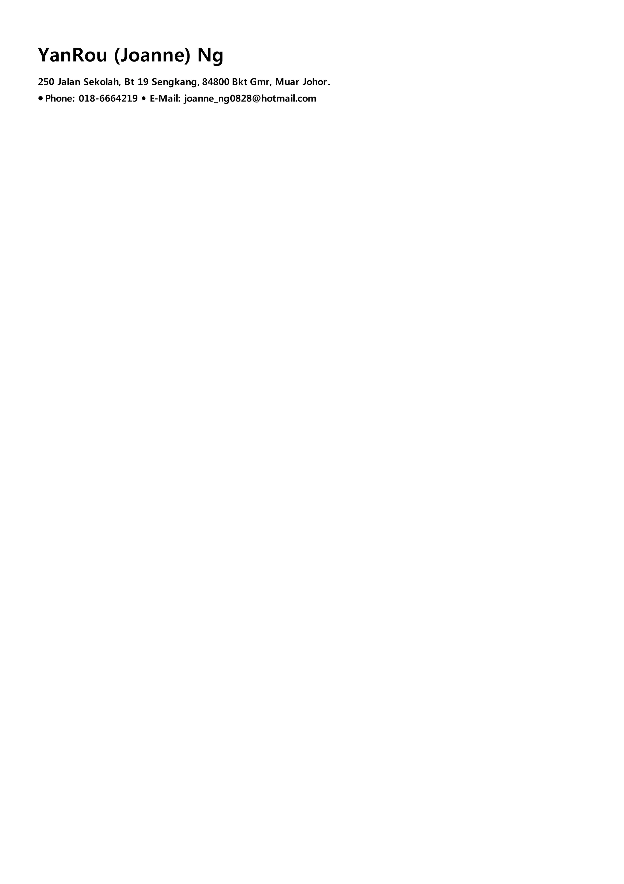 Yan Rou Ng_Resume | PDF