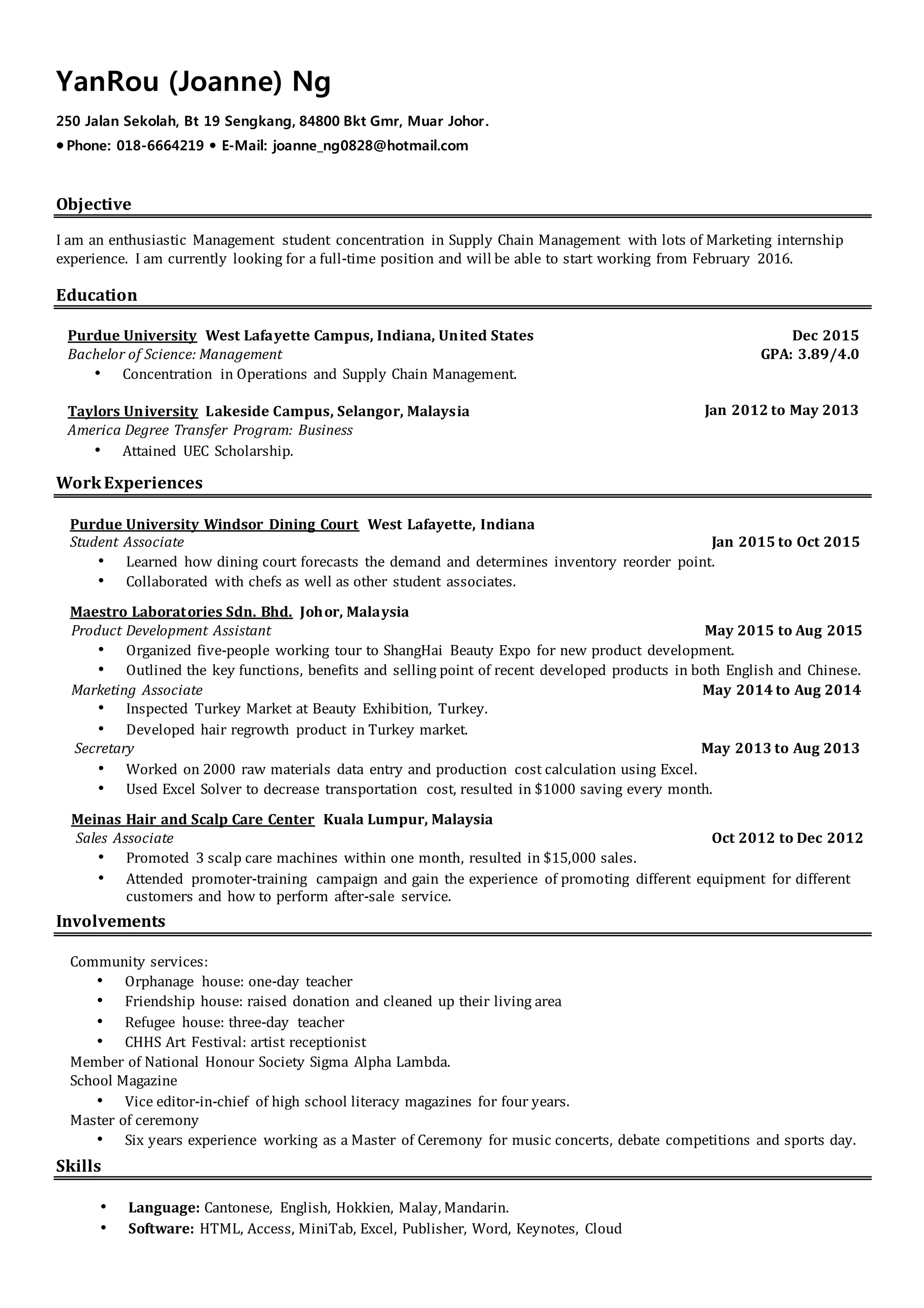 Yan Rou Ng_Resume | PDF
