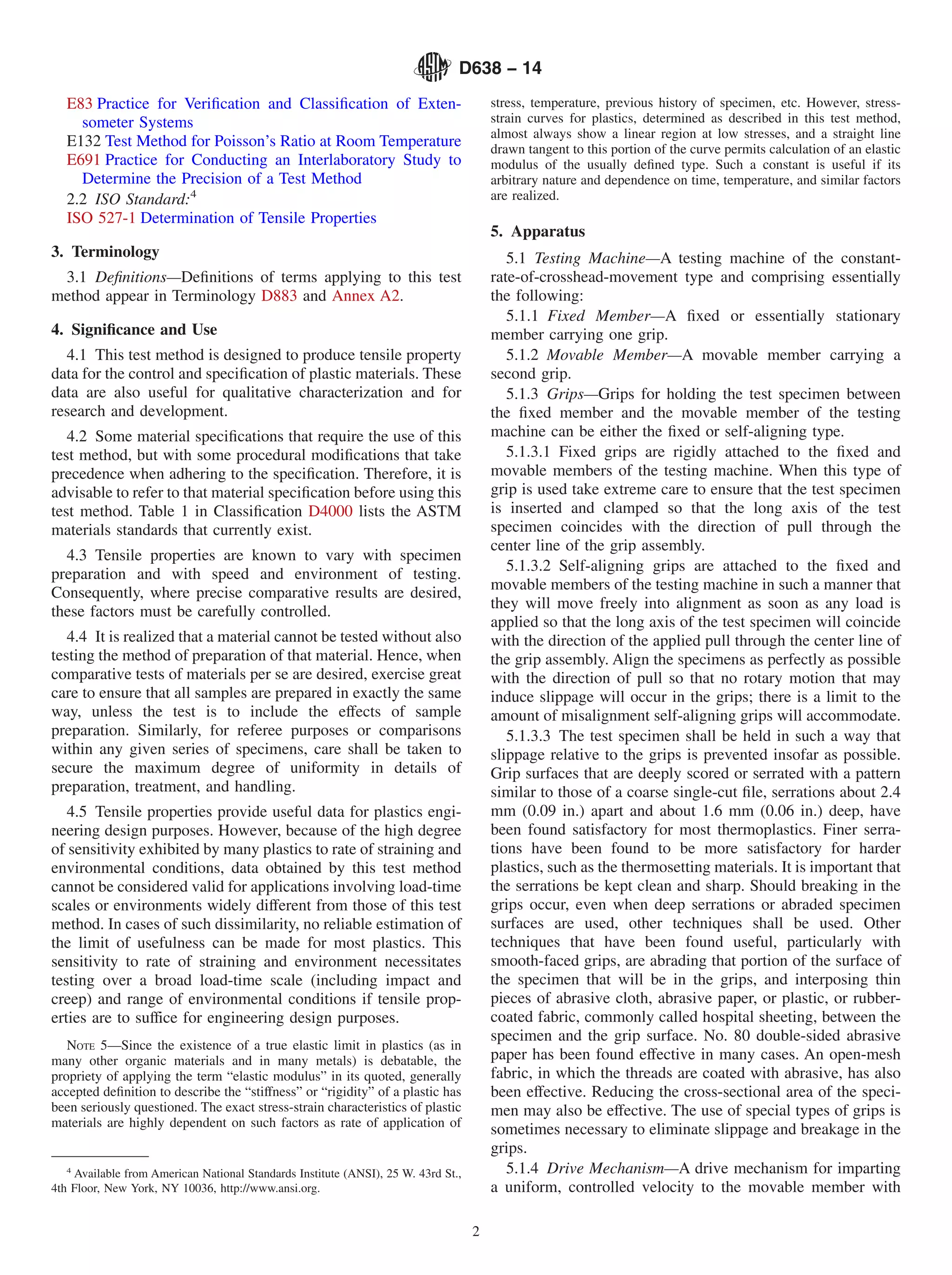 Standard Test Method for Tensile Properties of Plastics | PDF | Physics ...