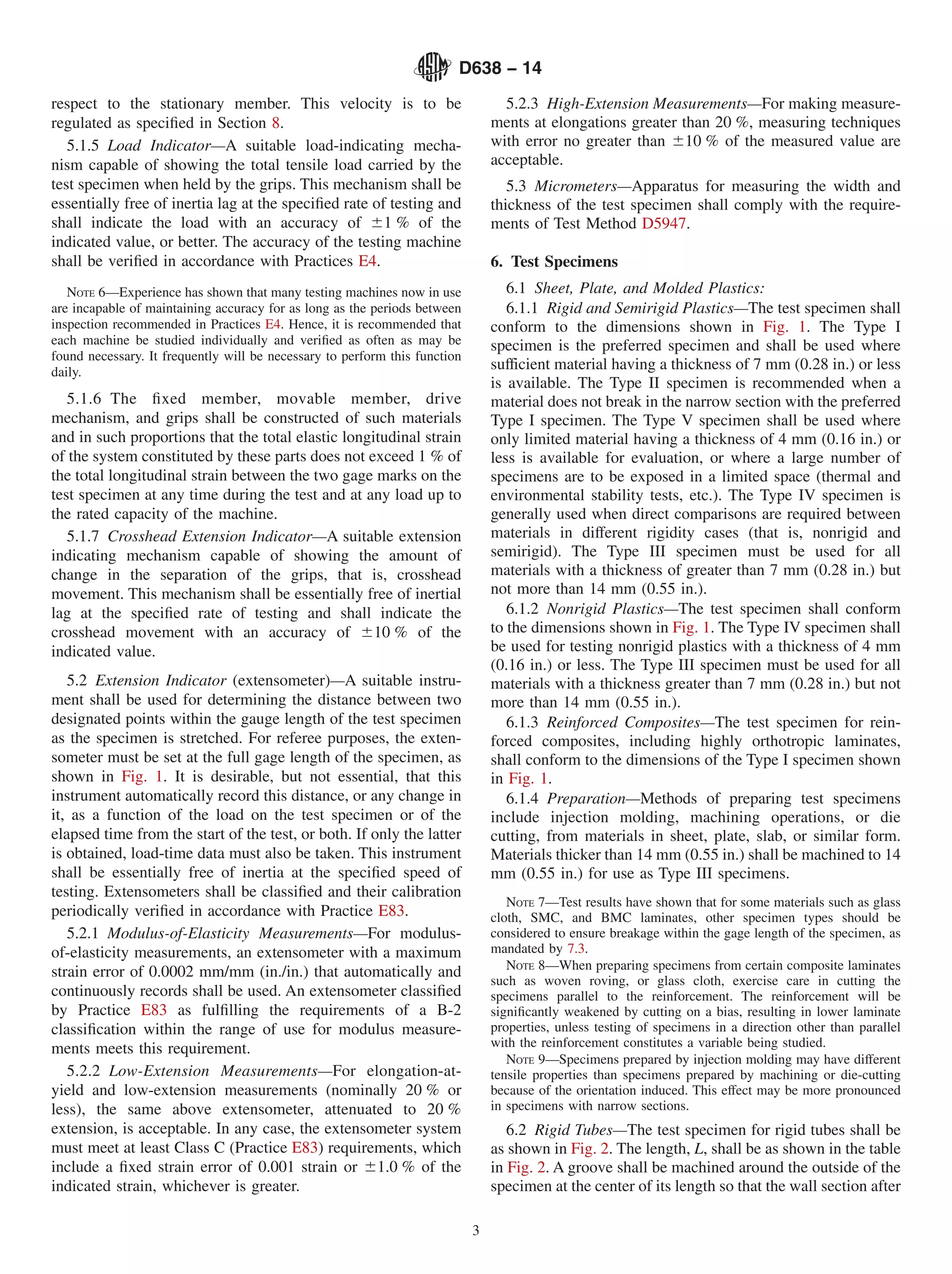 Standard Test Method for Tensile Properties of Plastics | PDF | Physics ...