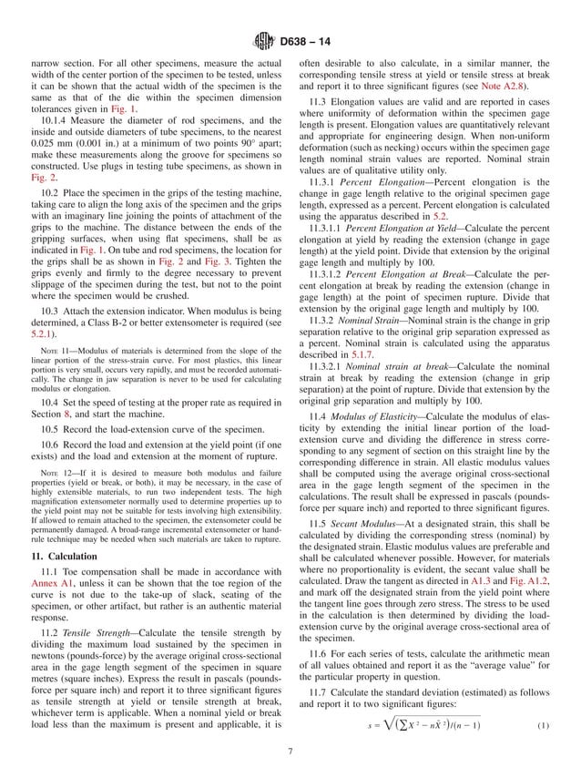 Standard Test Method for Tensile Properties of Plastics | PDF
